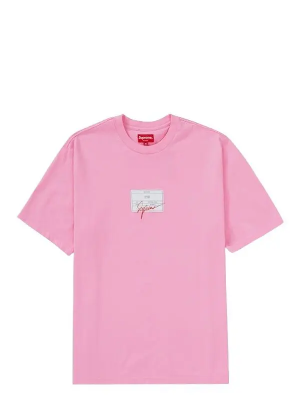 Supreme Signature Label Short Sleeve Top - Pink