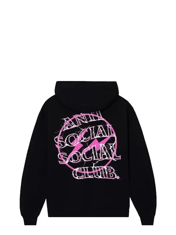 ANTI SOCIAL SOCIAL CLUB Fragment Bolt Hoodie - Black/pink
