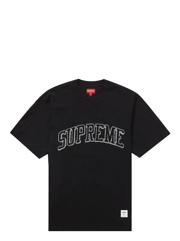 Supreme Sketch Embroidered Short Sleeve Top - Black