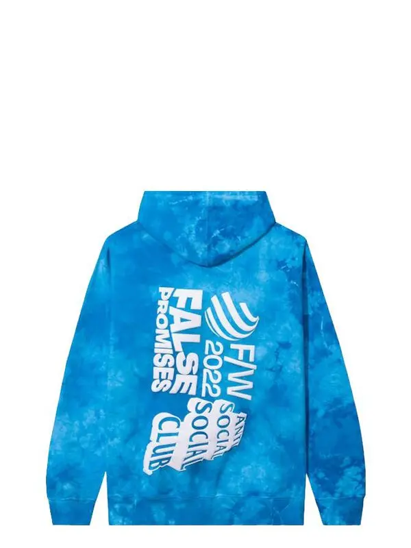 ANTI SOCIAL SOCIAL CLUB False Promises Hoodie - Blue Tie Dye