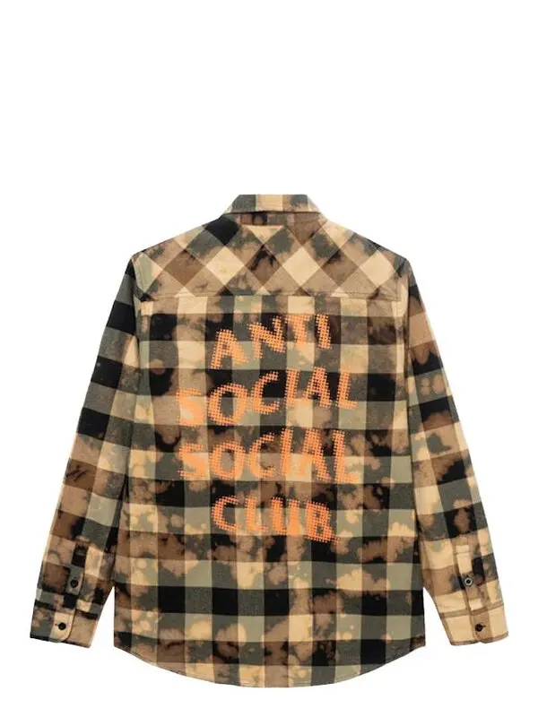 ANTI SOCIAL SOCIAL CLUB Dialtone Flannel - Olive Tie Dye