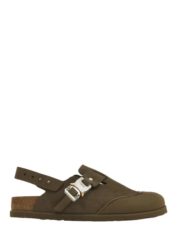 Dior By Birkenstock Tokio Mule In Nubuck Calfskin - Khaki