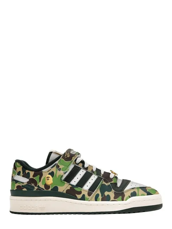 Adidas Forum 84 Low Bape 30th Anniversary Sneakers - Cloud White/core White/metallic Gold