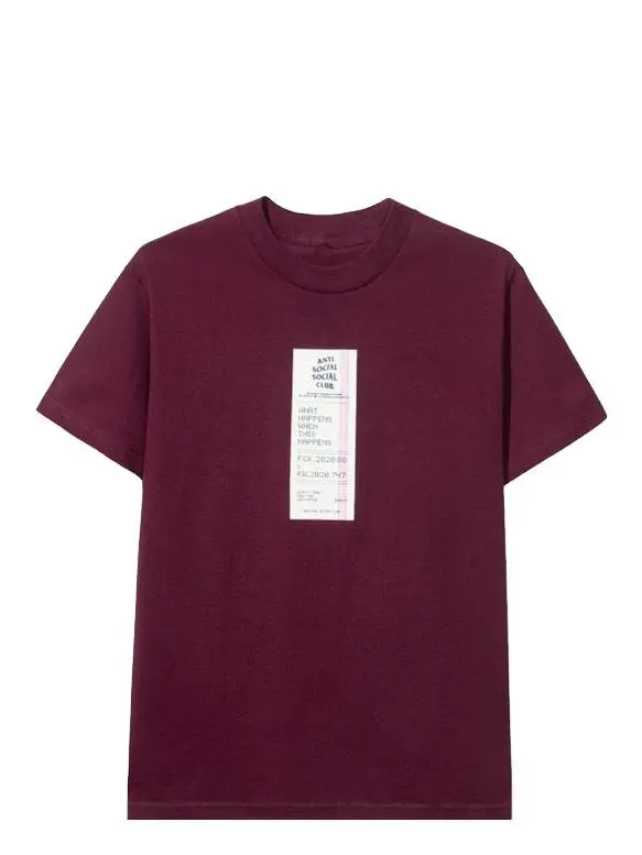 ANTI SOCIAL SOCIAL CLUB Read Receipts Tee Shirt - Maroon