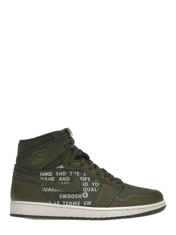 JORDAN 1 Retro High-top Sneakers - Olive Canvas/sail