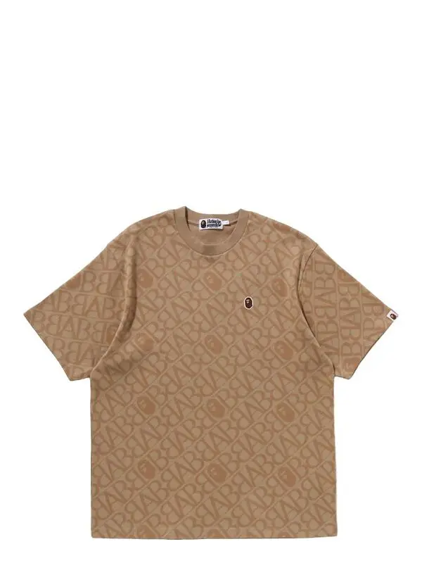 A BATHING APE Sport Monogram Ape Head One Point Tee Shirt - Beige