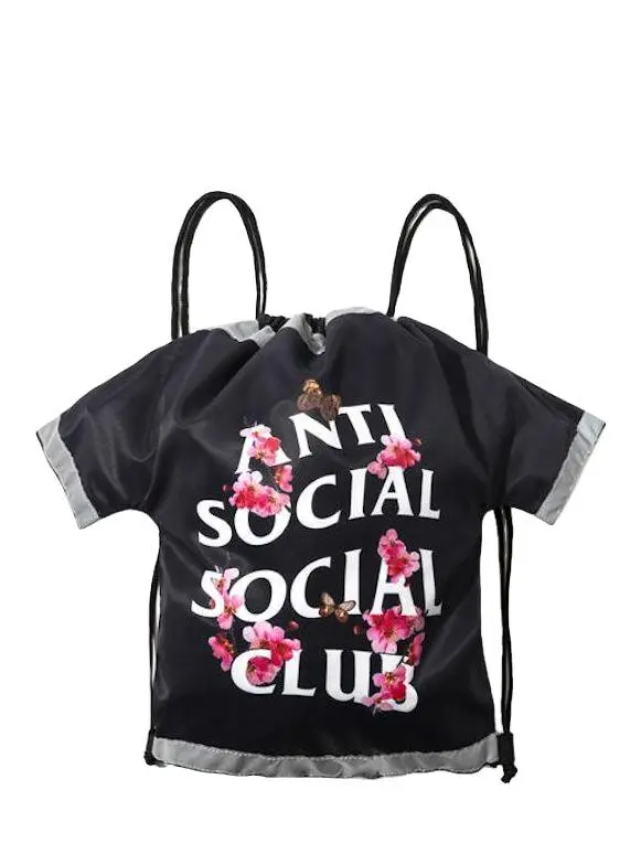 ANTI SOCIAL SOCIAL CLUB Cute Af Drawstring Bag - Black