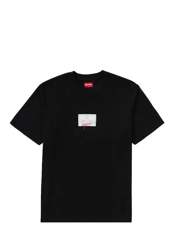 Supreme Signature Label Short Sleeve Top - Black