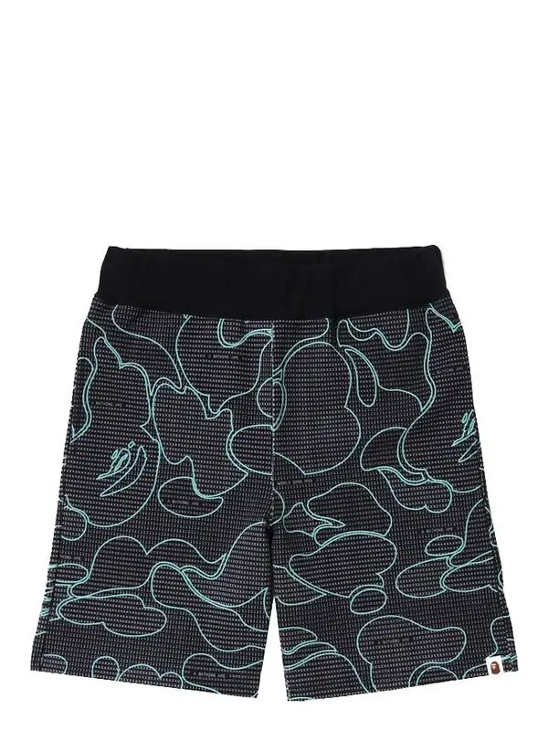 BAPE Text Code Camo Sweat Shorts - Black