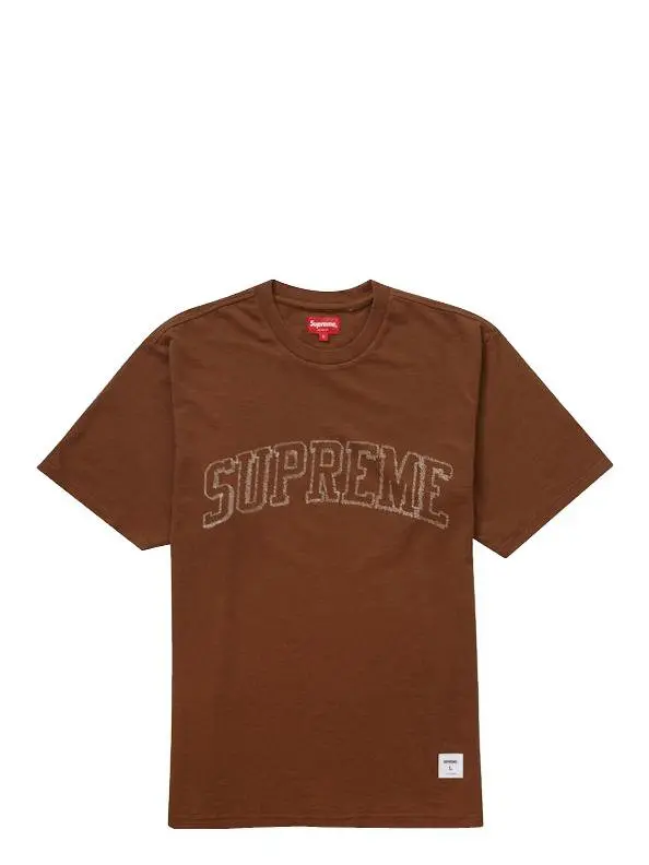Supreme Sketch Embroidered Short Sleeve Top - Brown
