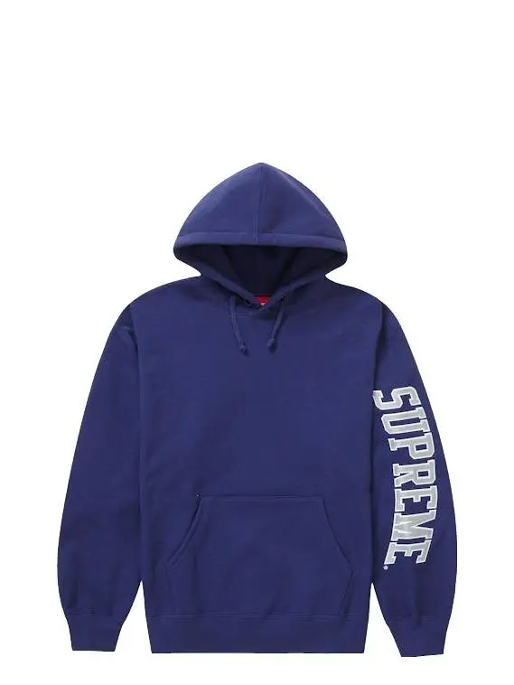 Supreme Sleeve Arc Hooded Sweatshirt - Washed Navy Blue