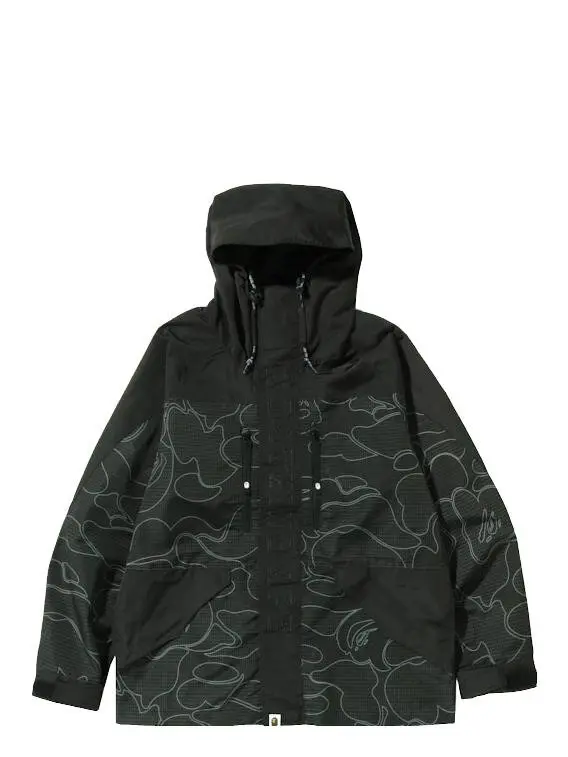 BAPE Text Code Camo Hoodie Jacket - Black