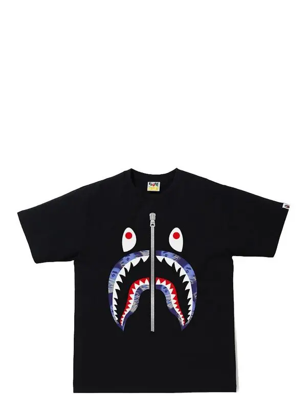 A BATHING APE Storm Shark Tee Shirt - Black/purple