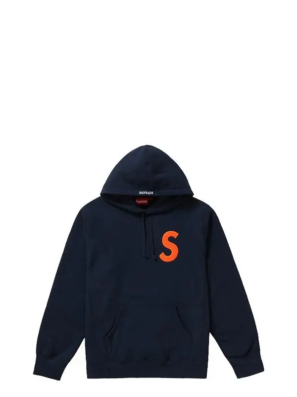 Supreme S Logo Hooded Sweatshirt - Navy Blue