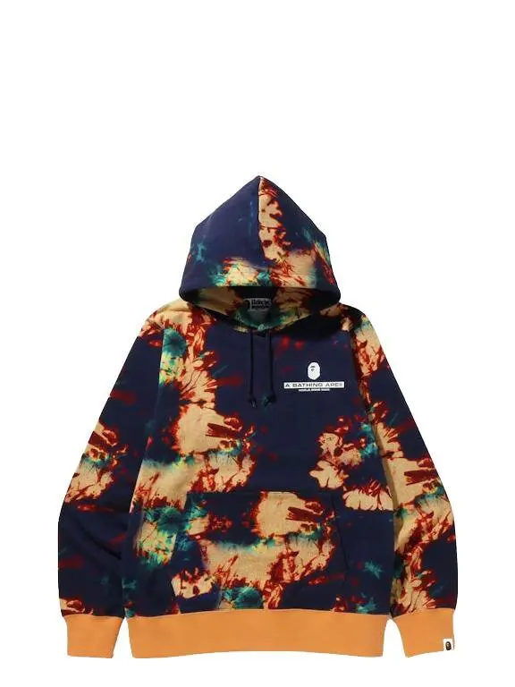 A BATHING APE Tie Dye Pullover Hoodie - Navy Blue
