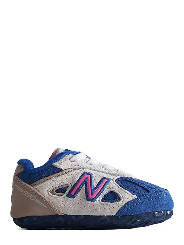NEW BALANCE 990v4 Kith Daytona Sneakers - Tan/navy Blue/pink