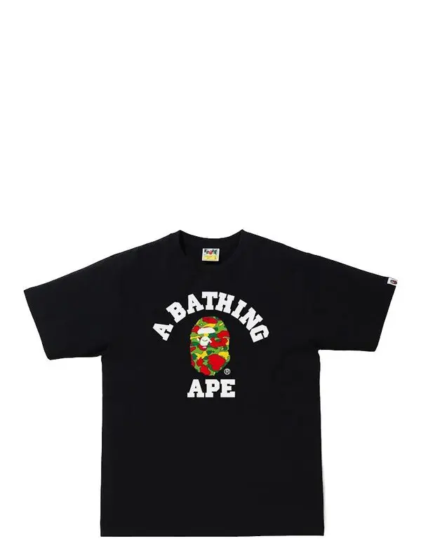 A BATHING APE Sta Camo College Tee Shirtin - Black