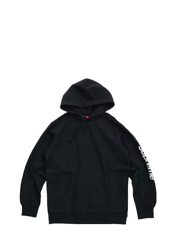 Supreme Sleeve Patch Hooded Sweatshirt - Black