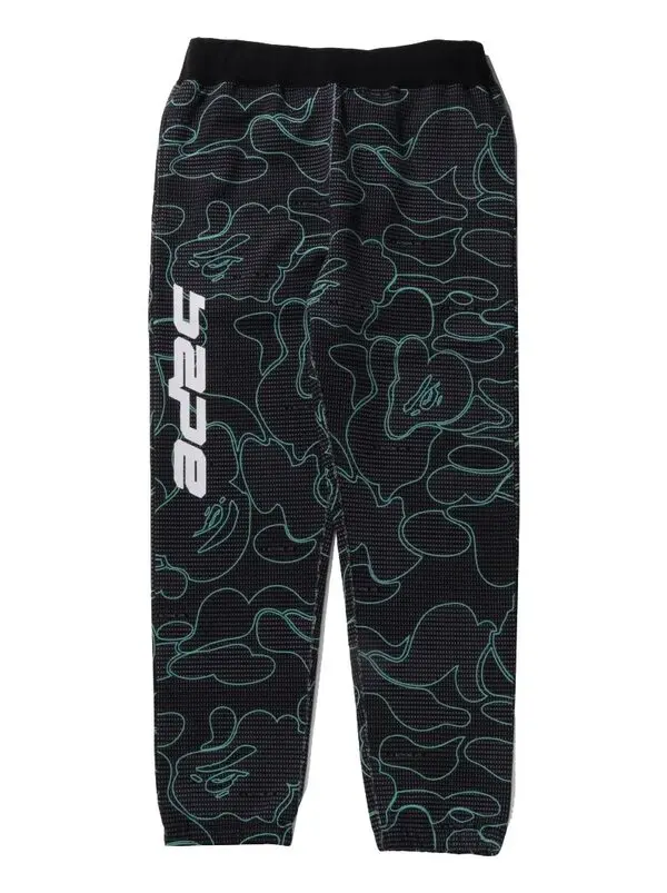 A BATHING APE Text Code Camo Sweatpants - Black