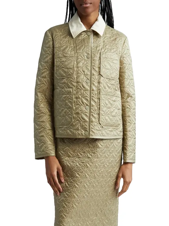 Moncler Varede Quilted Nylon Shacket - Light Sage