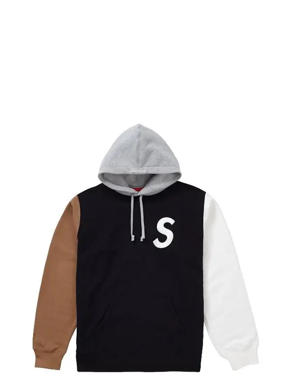 Supreme Logo Colorblocked Hooded Sweatshirt - Black