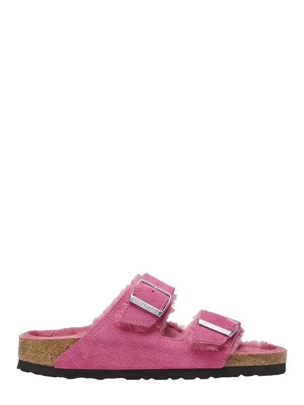 BIRKENSTOCK Arizona Shearling Suede Sandals - Fuchsia Tulip