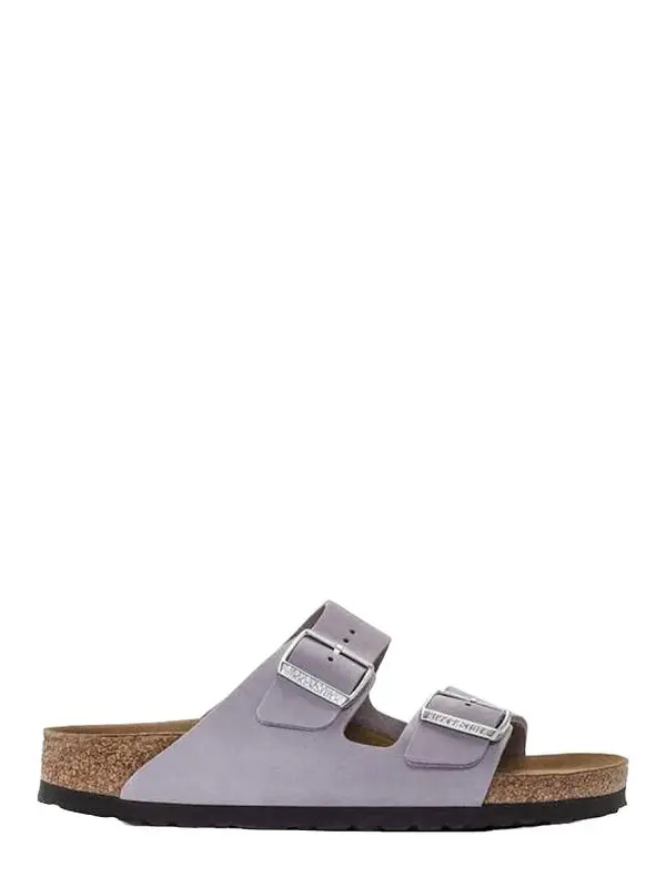 BIRKENSTOCK Arizona Softbed Nubuck Leather Sandals - Purple Fog