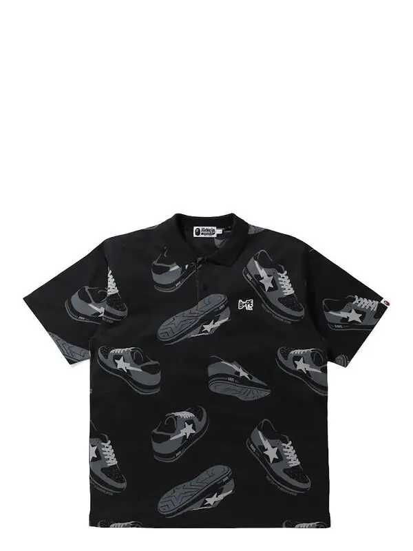 A BATHING APE Sta Random Relaxed Polo Shirt - Black