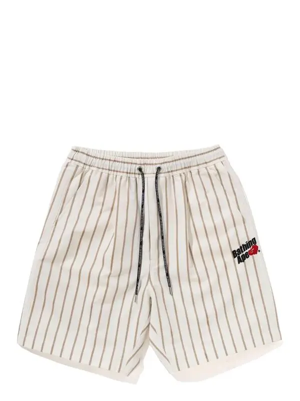 BAPE Stripe Work Shorts - Ivory