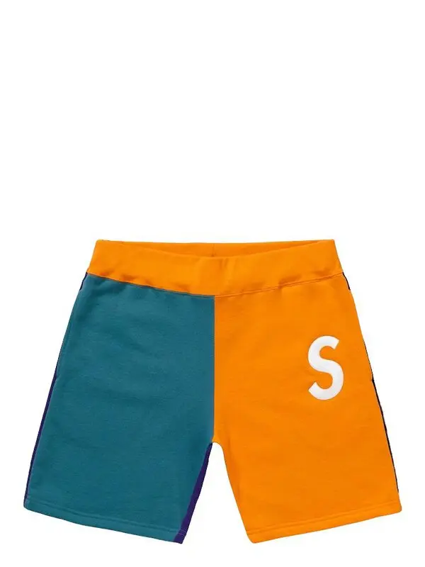 Supreme Logo Colorblocked Sweatshort - Orange