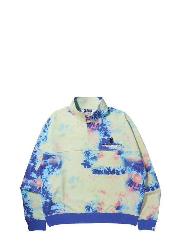 A BATHING APE Tie Dye Stand Collar Sweatshirt - Multi