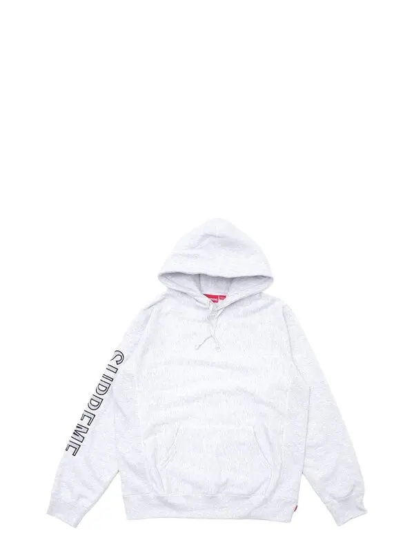 Supreme Hooded Sweatshirt With Sleeve Embroidery - Ash Grey