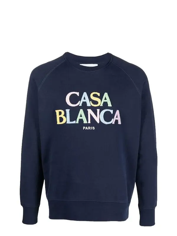 Casablanca Debossed Logo Sweatshirt - Navy Blue