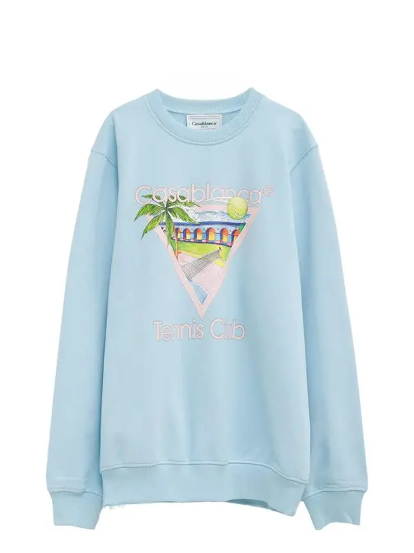 Casablanca Tennis Club Icon Sweatshirt - Light Blue