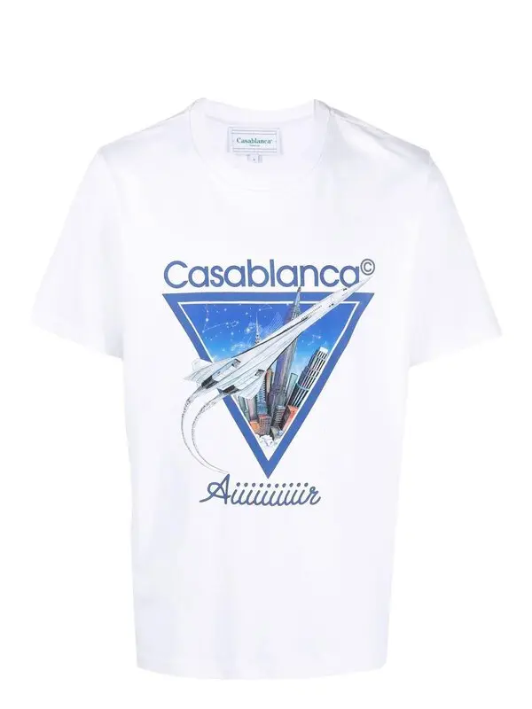Casablanca Aiiiiir Print Organic Cotton T-shirt - White