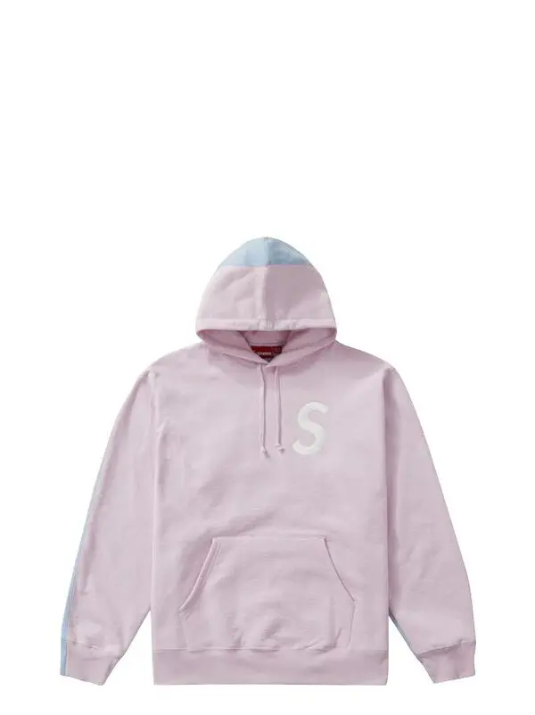 Supreme S Logo Split Hooded Sweatshirt - Light Pink