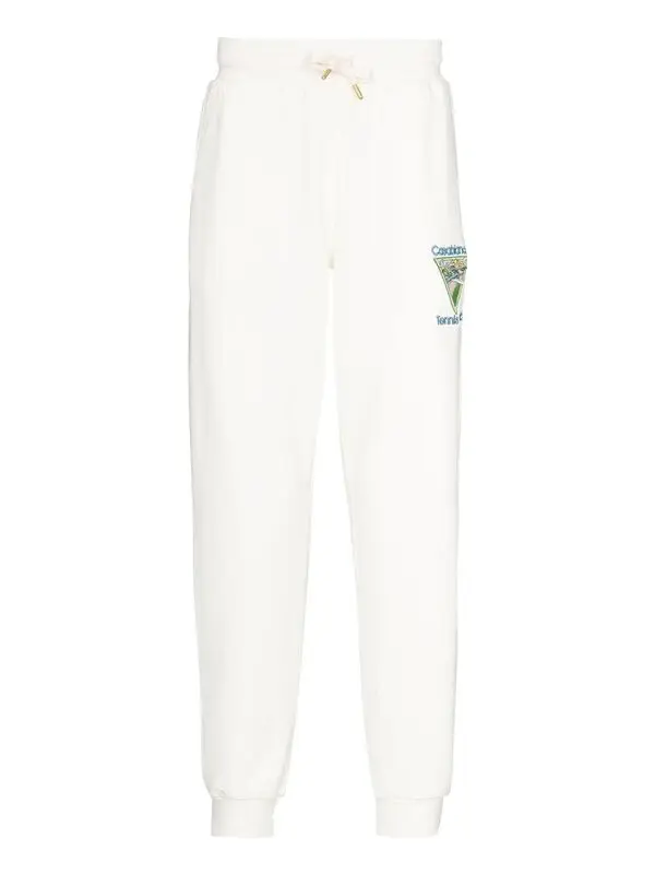 Casablanca Tennis Club Embroidered Sweatpant - White