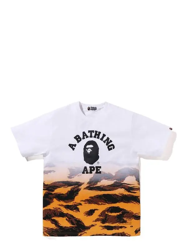 A BATHING APE Tiger Camo Gradation College Tee Shirt - Orange