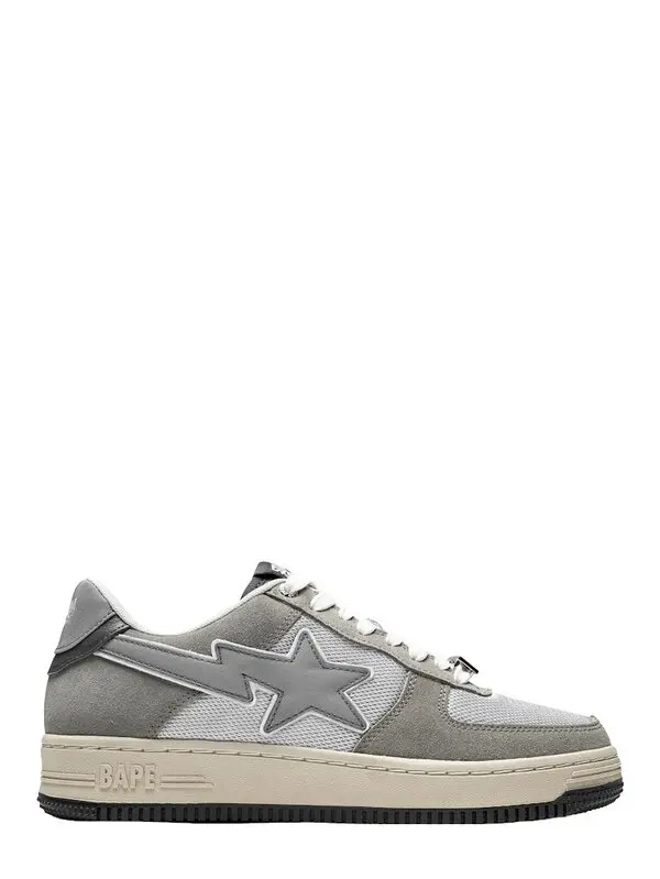 BAPE A Bathing Ape Sta Low Stadium Goods Sneakers - Heather Grey/off White