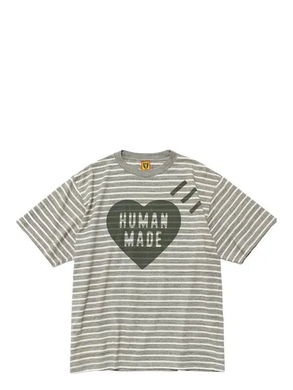 HUMAN MADE Striped Heart T-shirt - Grey