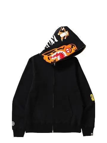 A BATHING APE Tiger Full Zip Hoodie - Black