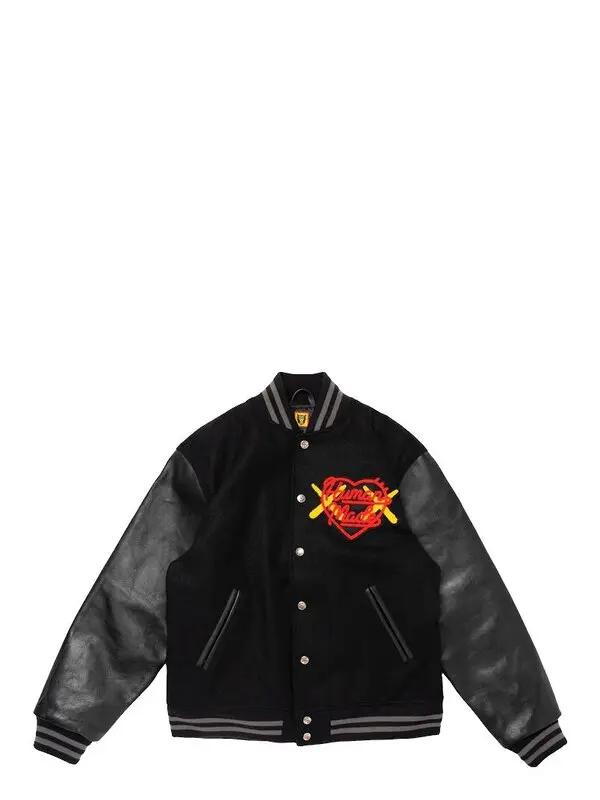 HUMAN MADE X Kaws Varsity Ii Jacket - Black