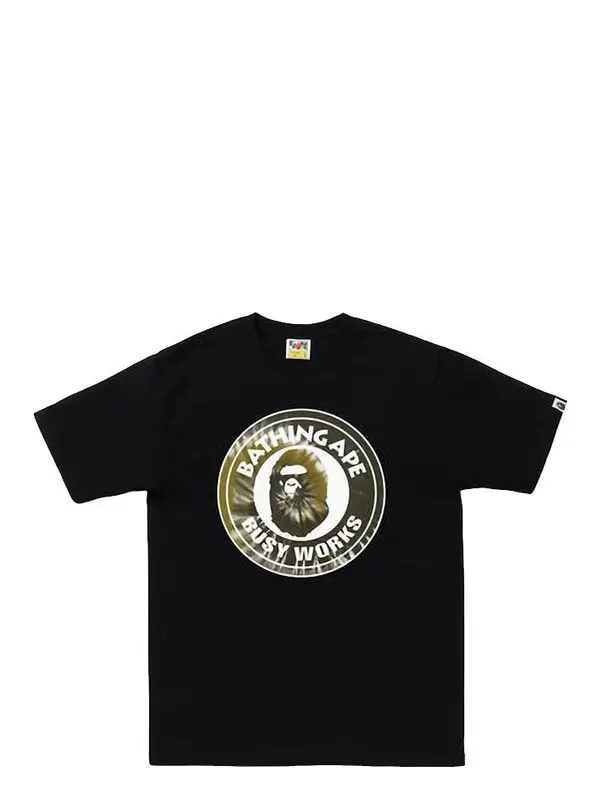 A BATHING APE Tie Dye Busy Works Tee Shirt - Black Black