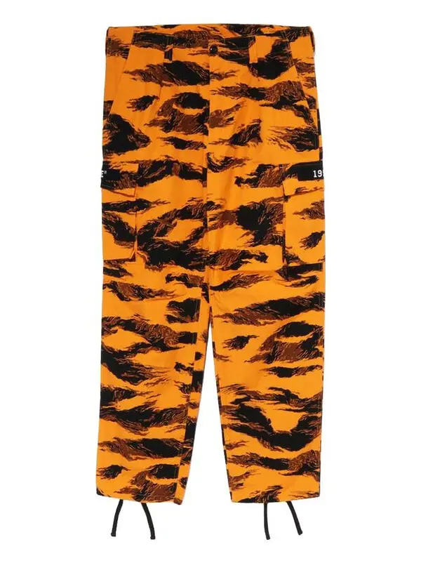 BAPE Tiger Camo Relaxed Fit Military Pants - Orange