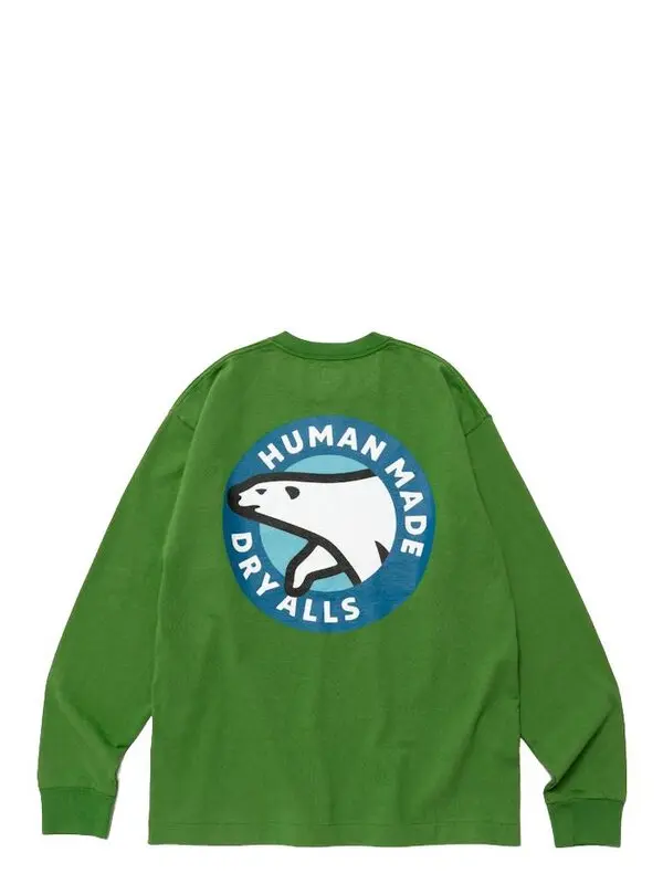 HUMAN MADE Polar Bear Graphic Long Sleeve Tee Shirt - Green