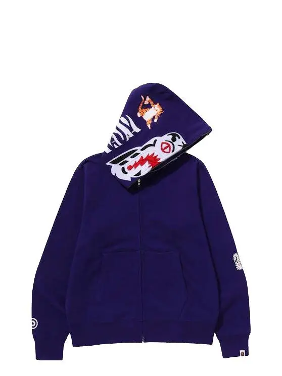 BAPE Tiger Full Zip Hoodie - Purple
