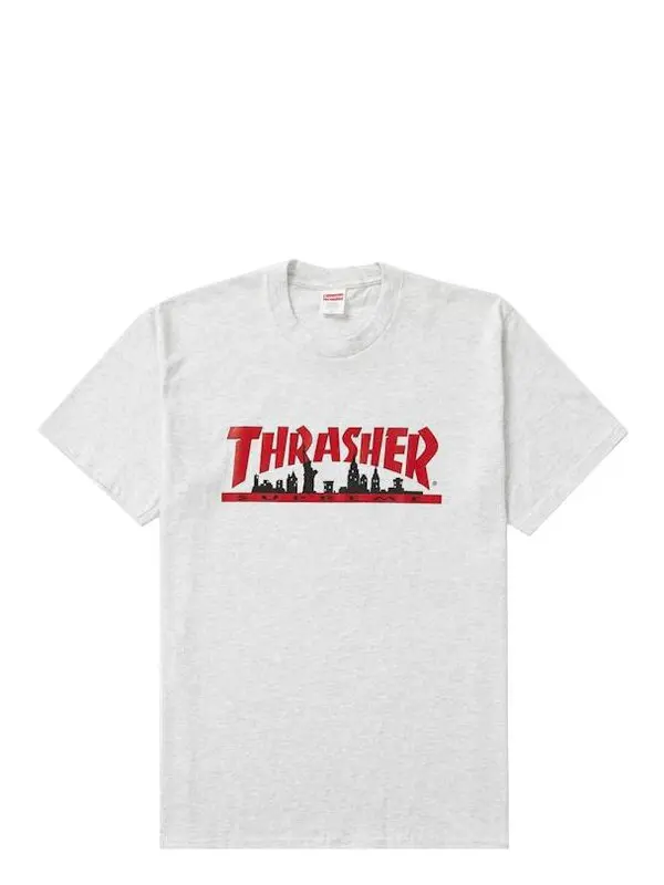 Supreme Thrasher Skyline Tee Shirt - Ash Grey