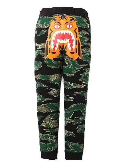 A BATHING APE Tiger Camo Tiger Slim Sweat Pants - Green