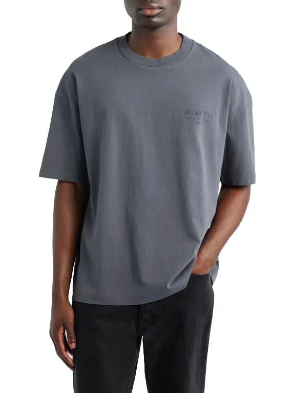 ALLSAINTS Xander Crewneck T-shirt - Dark Steel Blue