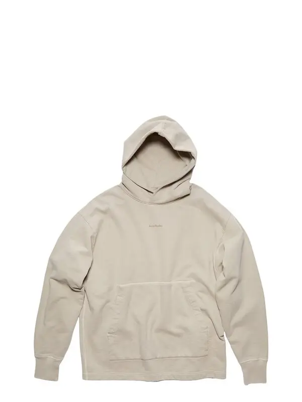 Acne Studios Contrast Stamped Logo Hooded Sweatshirt - Oyster Grey